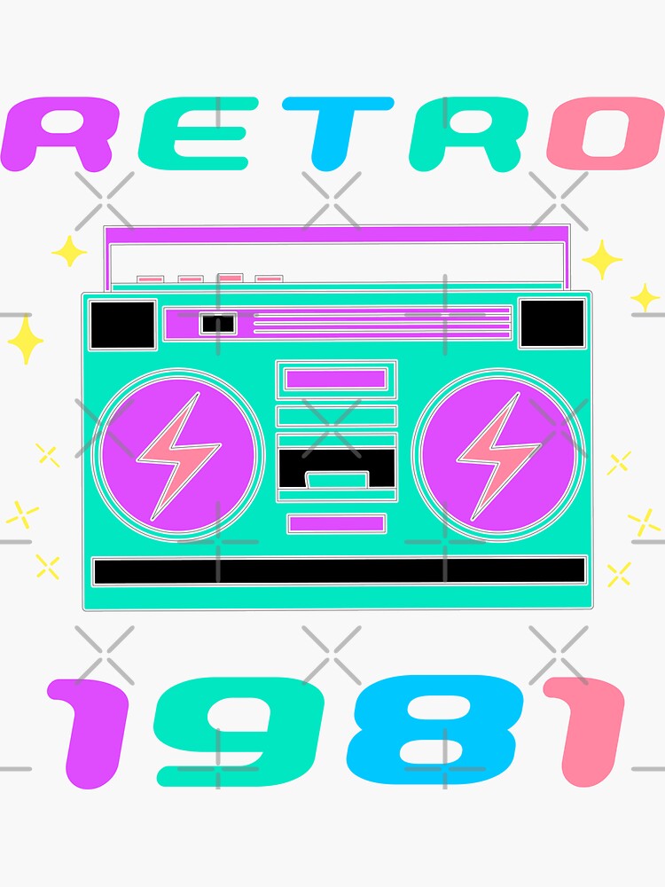 Pegatina «42 años 70s Nostalgia Decoraciones Divertido 1981 Cool 42nd ...