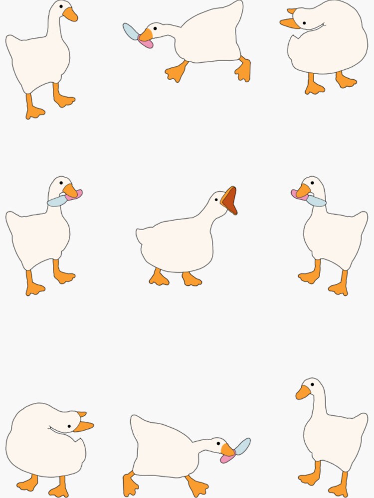 "Funny Silly Duck Goose with Knife - Untitled Goose Game " Sticker for ...