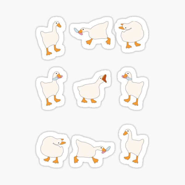 "Funny Silly Duck Goose with Knife - Untitled Goose Game " Sticker for ...