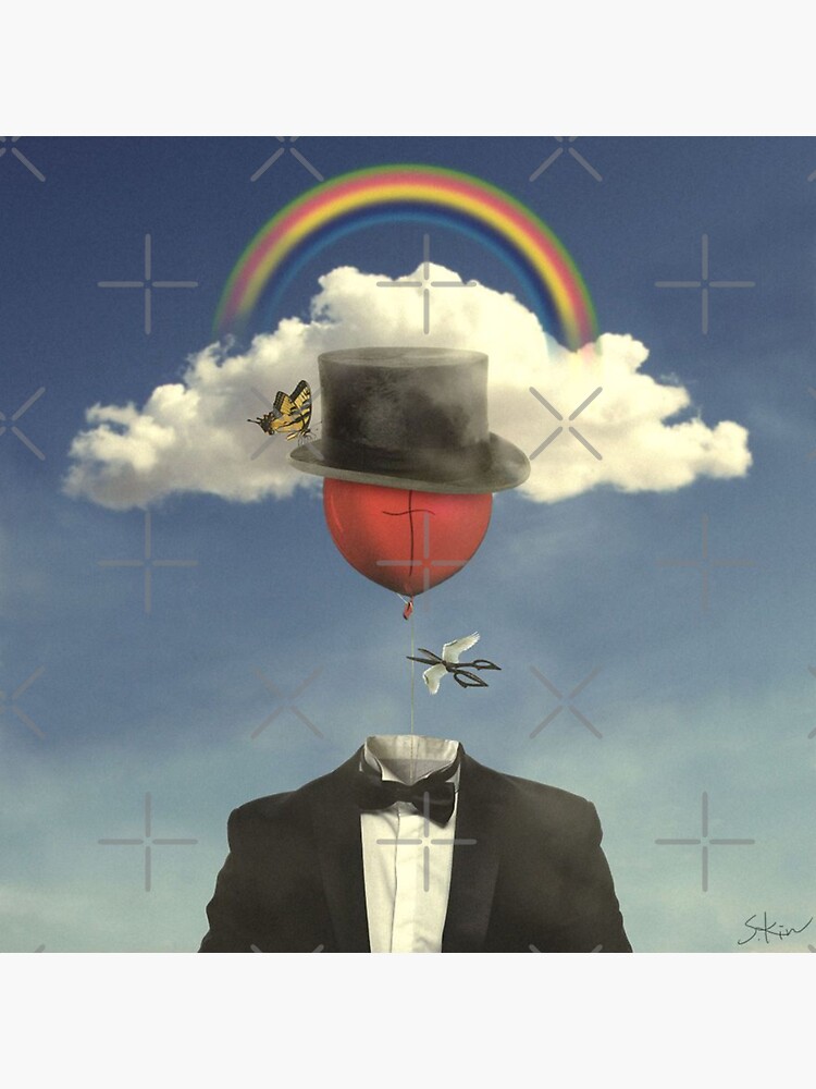 "surreal man with balloon face" Sticker for Sale by Grind107 | Redbubble