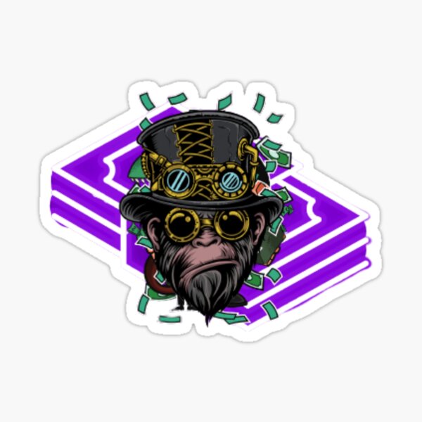 "Monkey is rich" Sticker for Sale by skafandrishoop | Redbubble