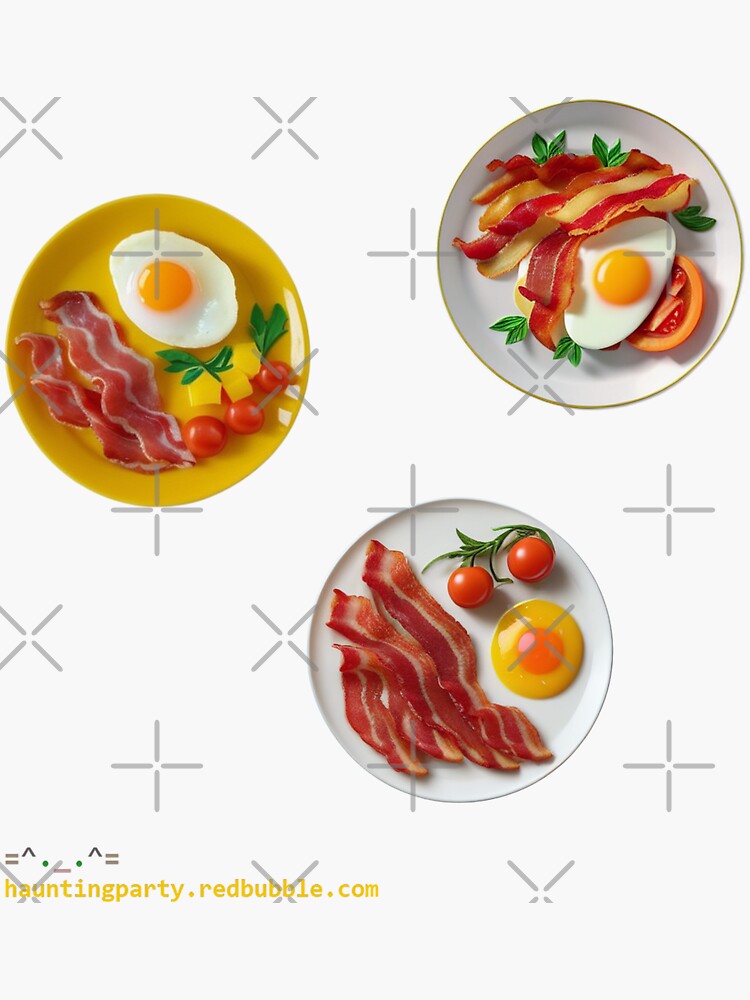 "Cute Food Miniature Breakfast Plates Pack - Bright" Sticker for Sale ...