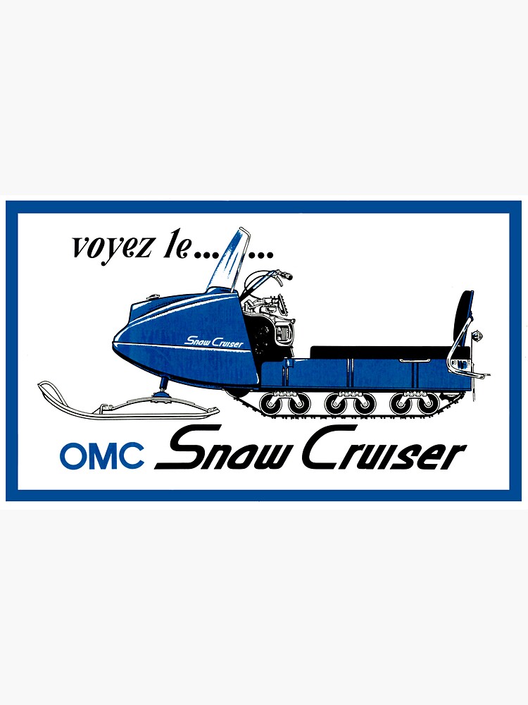 "1965 Snow Cruiser snowmobile Dealer promotional add" Sticker for Sale ...
