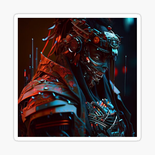 "Cyborg Samurai" Sticker for Sale by makvistro | Redbubble