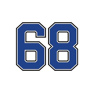"Number 68 lucky sports jersey sixty eight" Sticker for Sale by ...