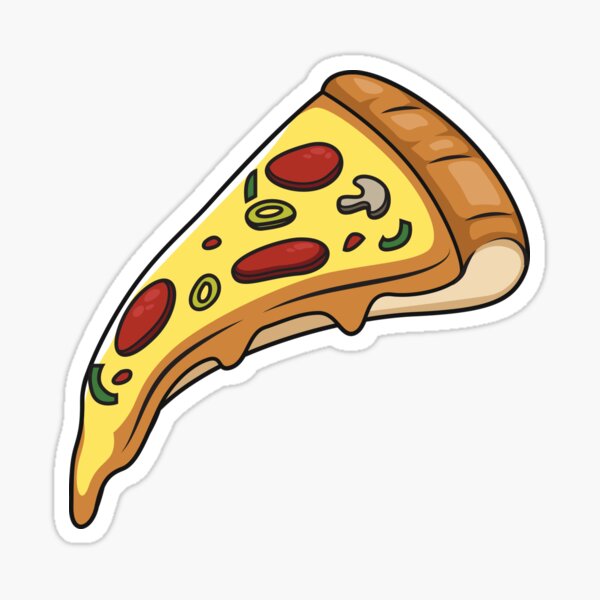 "Pizza cartoon illustration" Sticker for Sale by Misscartoon | Redbubble