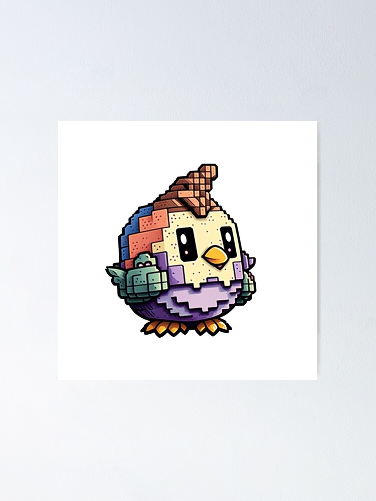 "8-bit punk bird" Poster for Sale by retroFlow | Redbubble