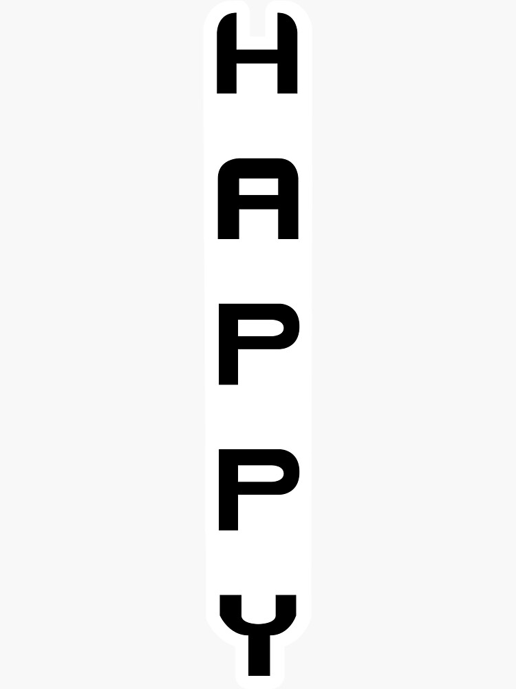 "Happy Black and White" Sticker for Sale by SaltyCoookie | Redbubble