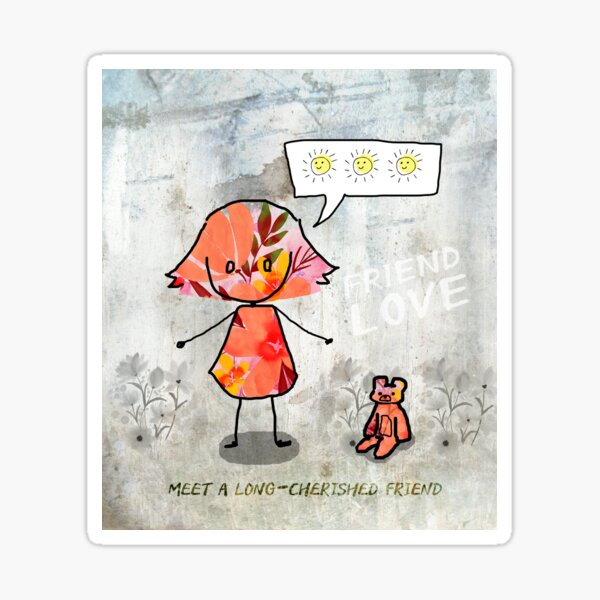 "long-cherished friend" Sticker for Sale by cooingMochi | Redbubble