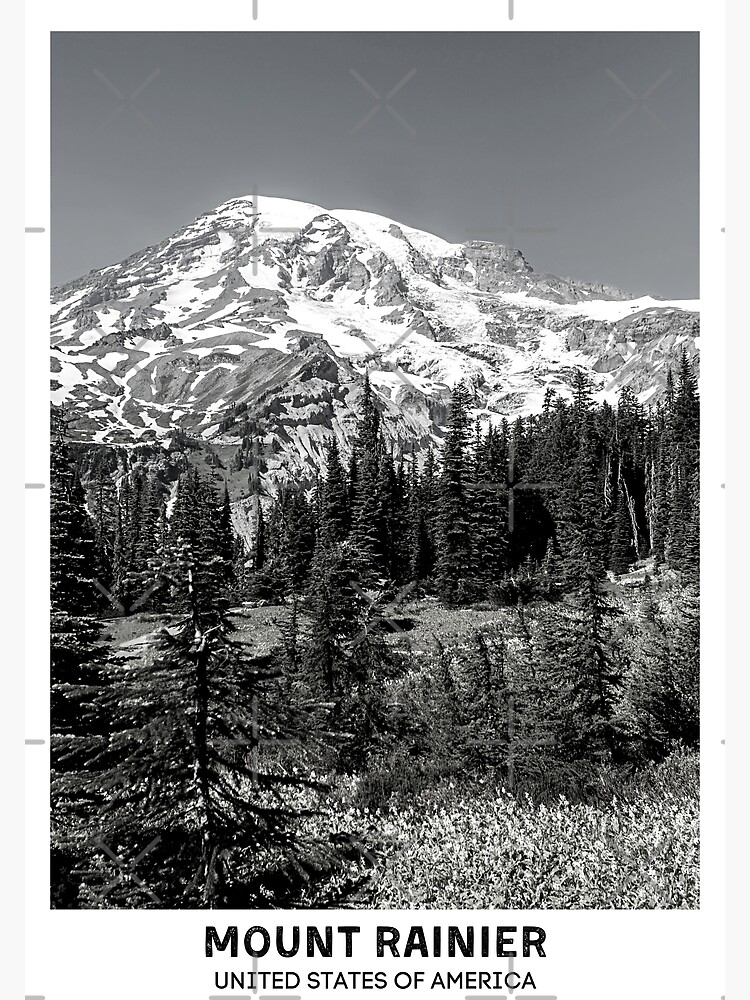 "Mount Rainier Stratovolcano Washington State Mountain Ranges Dorm Room ...