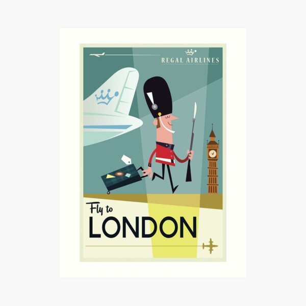 "Fly to...London poster" Art Print by GAGodel | Redbubble