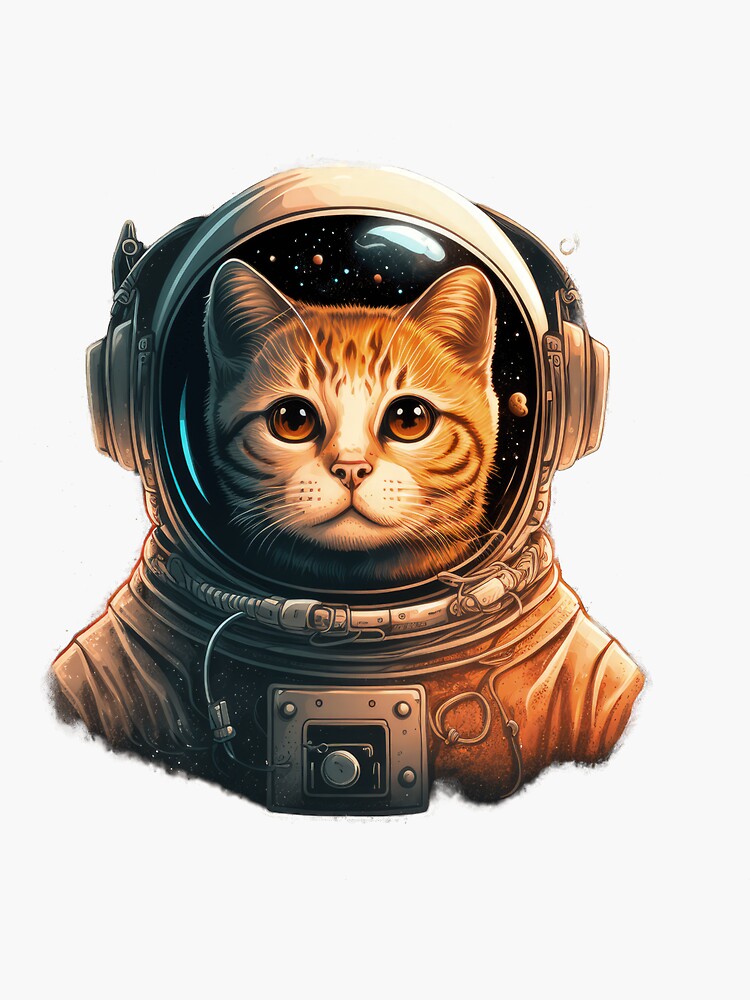 "Feline from Mars: Cat in Space Suit" Sticker for Sale by The-Sinister ...