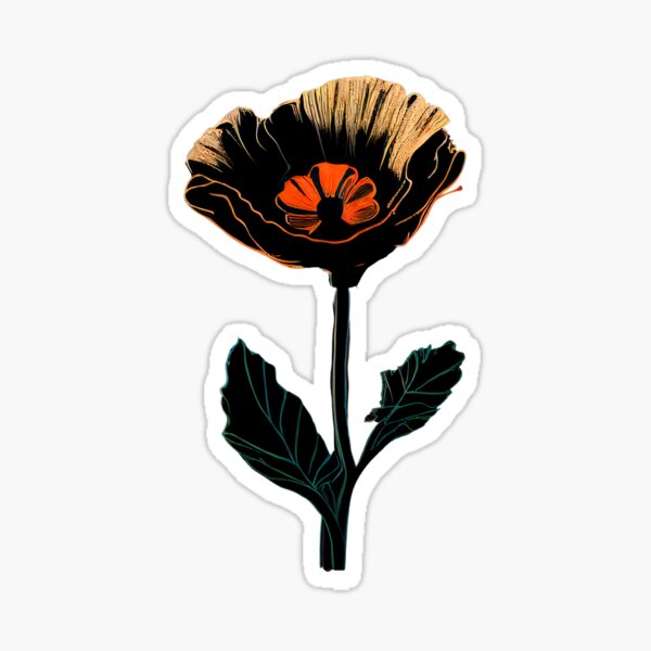 "Poppy" Sticker for Sale by TabbyGato | Redbubble