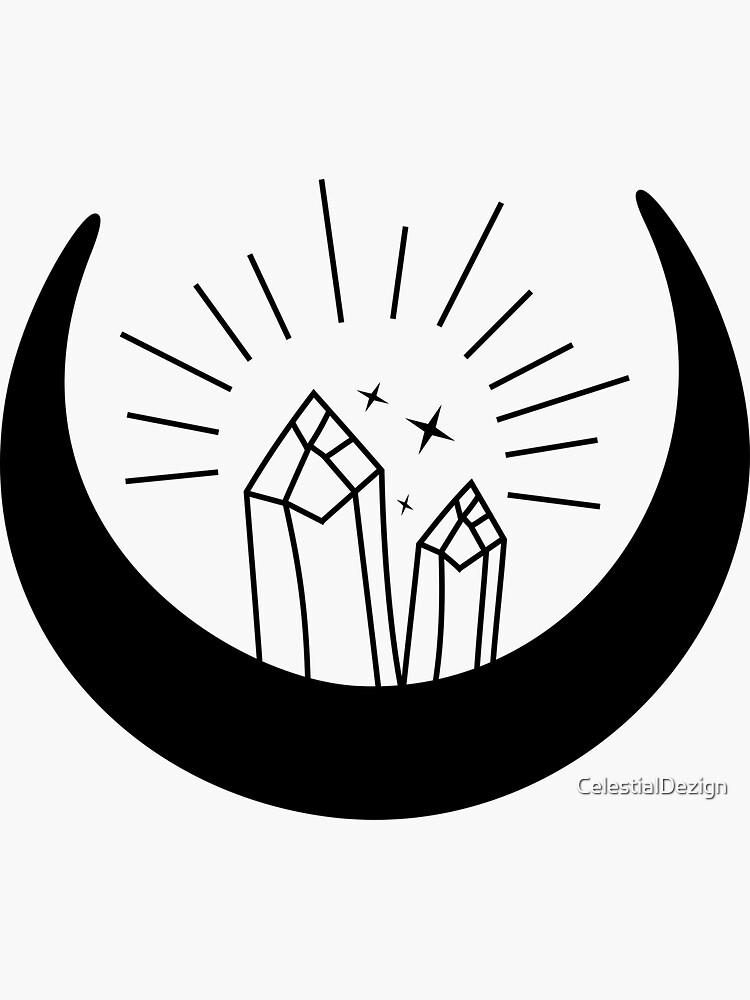 "Bejeweled Shiny Half Moon" Sticker for Sale by CelestialDezign | Redbubble