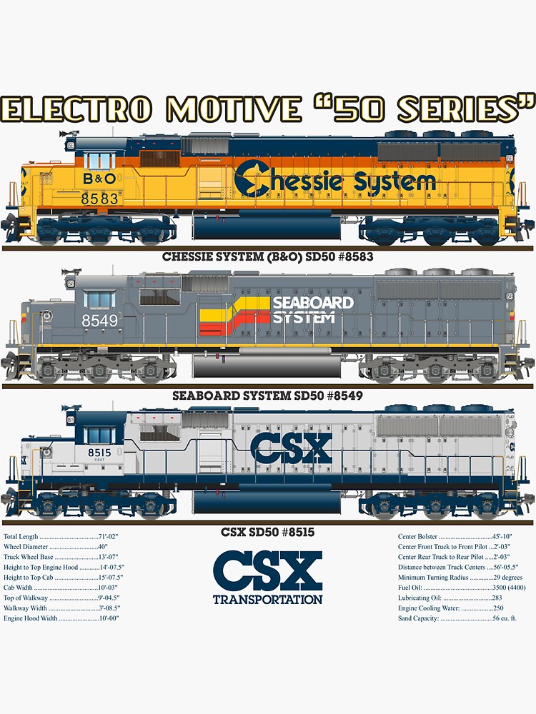 "CSX SD50 LOCOMOTIVE SHIRT" Sticker for Sale by Ameliasmiles11 | Redbubble