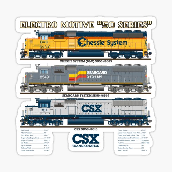 "CSX SD50 LOCOMOTIVE SHIRT" Sticker for Sale by Ameliasmiles11 | Redbubble