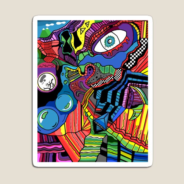 Imán «Dibujo LSD» de Satire | Redbubble