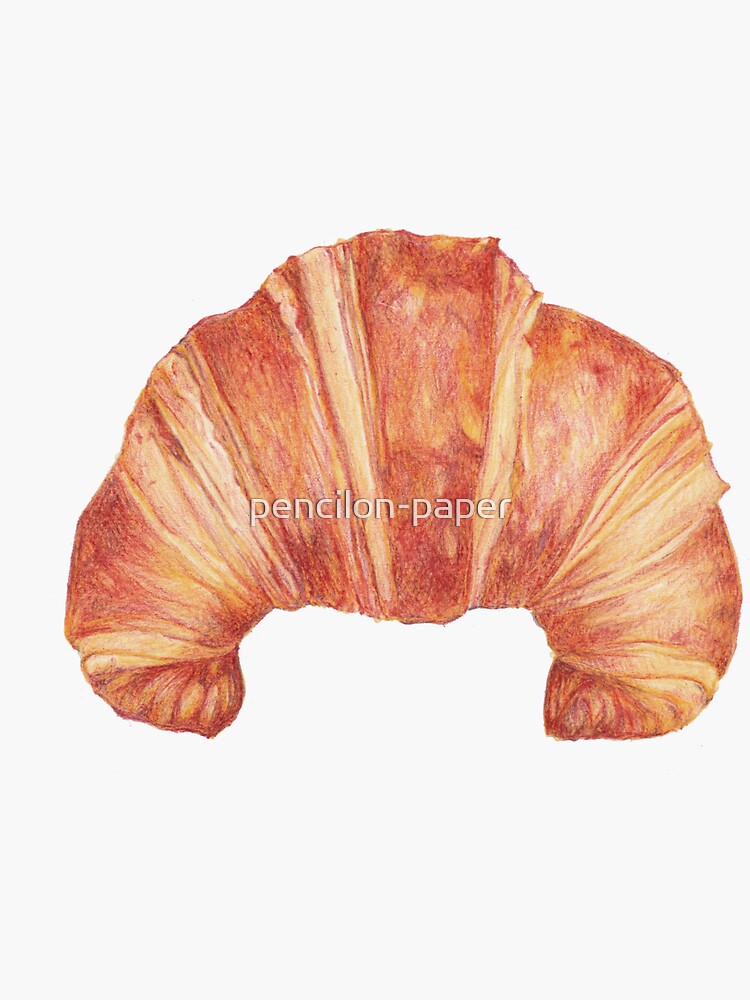 "croissant" Sticker for Sale by pencilon-paper | Redbubble
