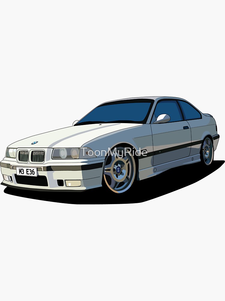 Sticker « E36 M3 Cartoon », par ToonMyRide | Redbubble