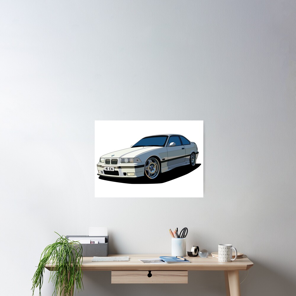 "E36 M3 Cartoon" Poster von ToonMyRide | Redbubble