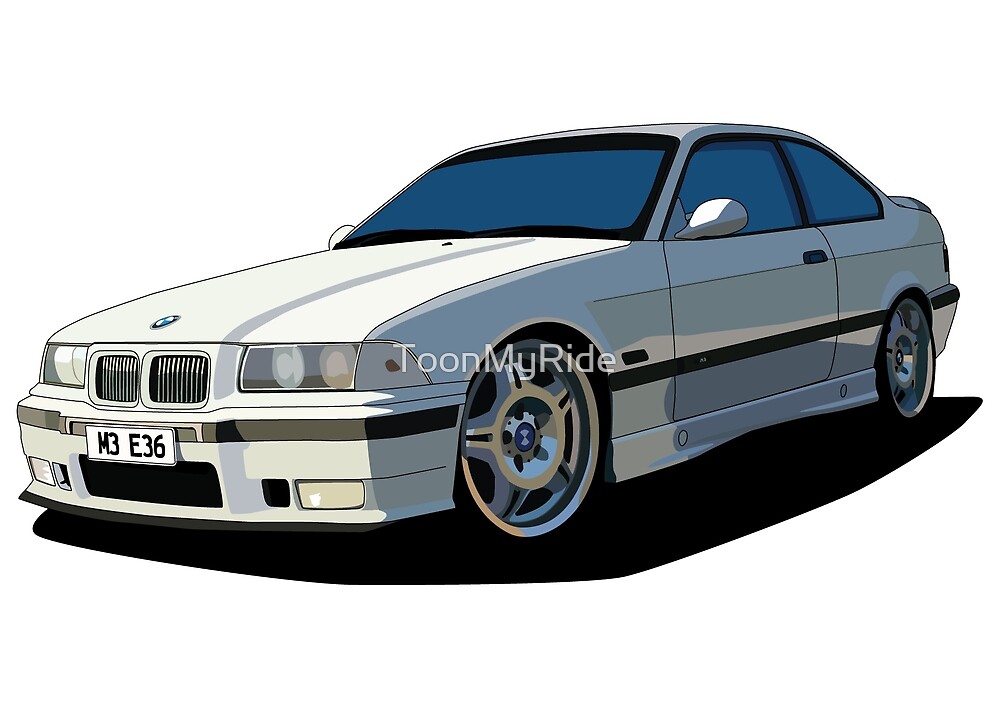 "E36 M3 Cartoon" by ToonMyRide | Redbubble