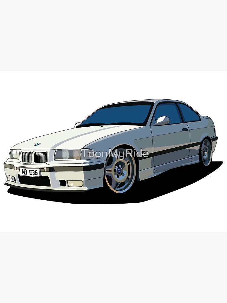 "E36 M3 Cartoon" Poster for Sale by ToonMyRide | Redbubble