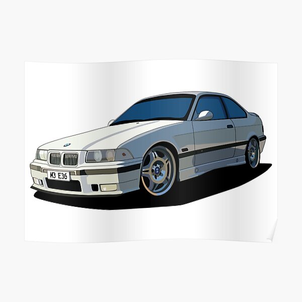 "E36 M3 Cartoon" Poster von ToonMyRide | Redbubble