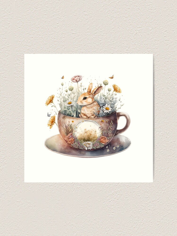 "Pastel Easter Bunny | Teacup Rabbit | Coffee Bunny | Coffee Rabbit ...