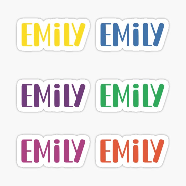 "Sticker Sheet pack for Name Emily" Sticker for Sale by Alima-Designs ...