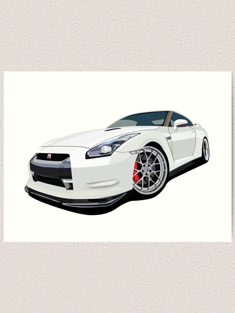 "R35 GTR Cartoon" Art Print by ToonMyRide | Redbubble