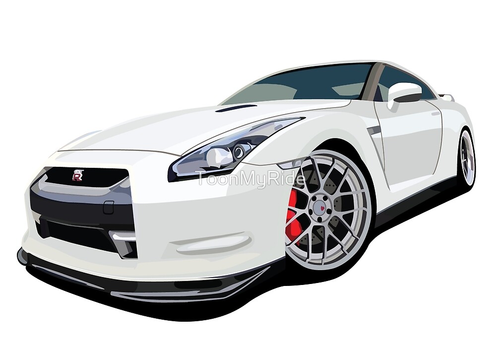 "R35 GTR Cartoon" by ToonMyRide | Redbubble