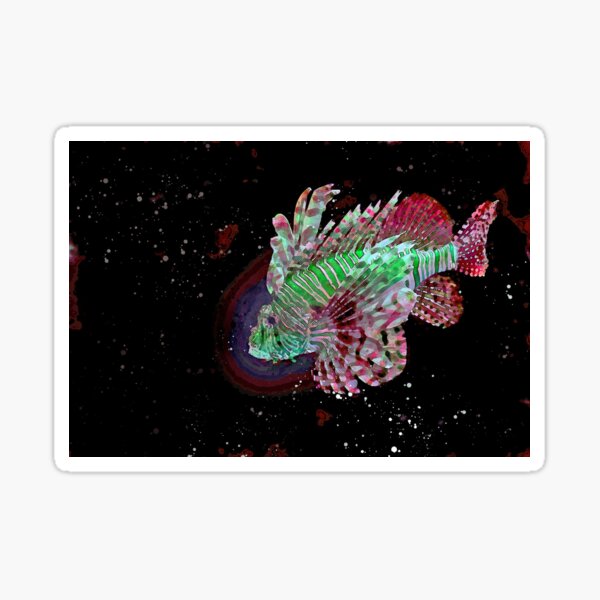 "lion Fish Watercolour Painting Art" Sticker for Sale by getlyart ...