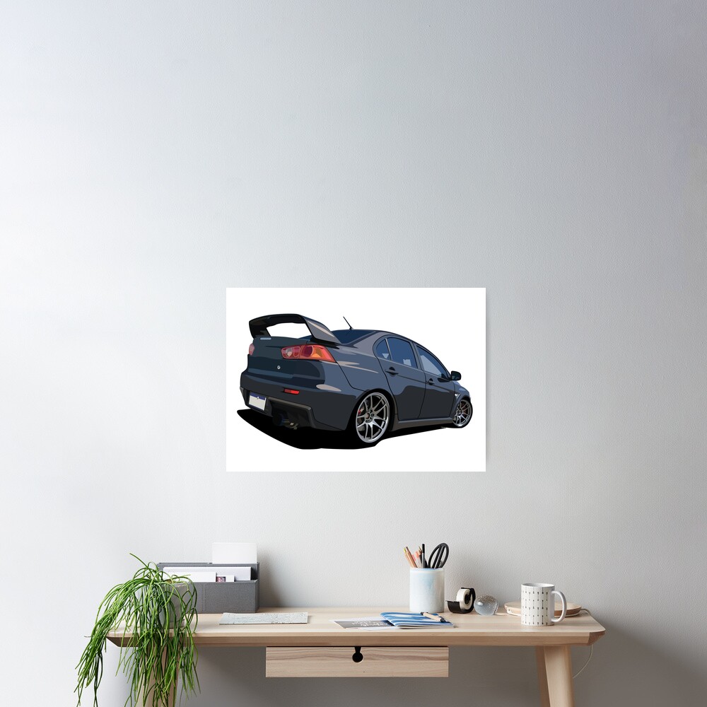"Evo X Cartoon" Poster for Sale by ToonMyRide | Redbubble