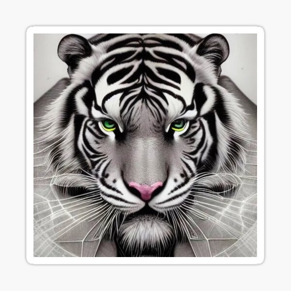 "A white tiger " Sticker for Sale by RiaKarma | Redbubble
