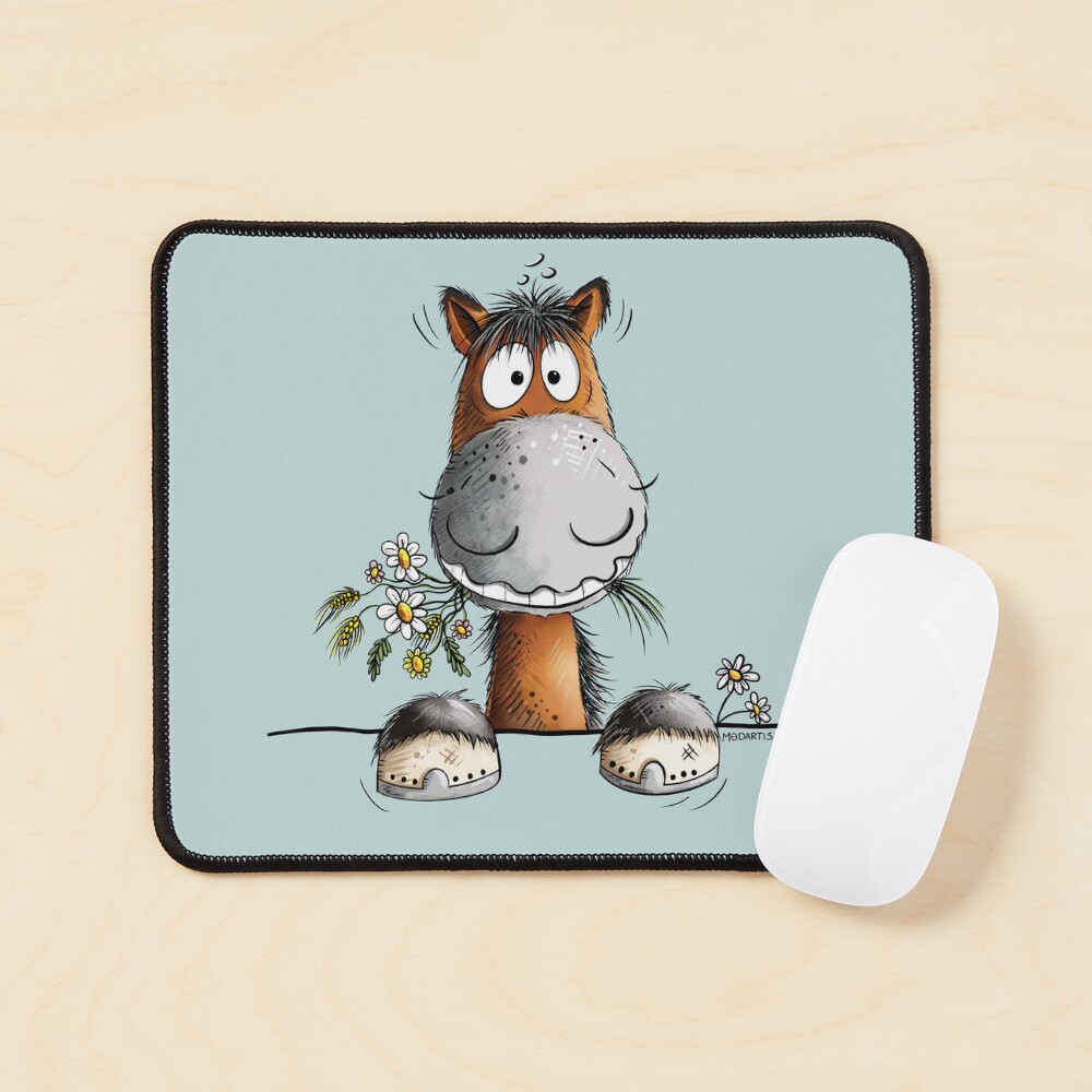 Fotodruck mit "Lustiges Pferd Mit Blumen" von modartis | Redbubble