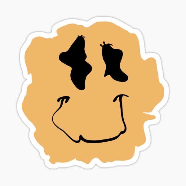 "Smile face distorted sticker" Sticker for Sale by stickersjen | Redbubble