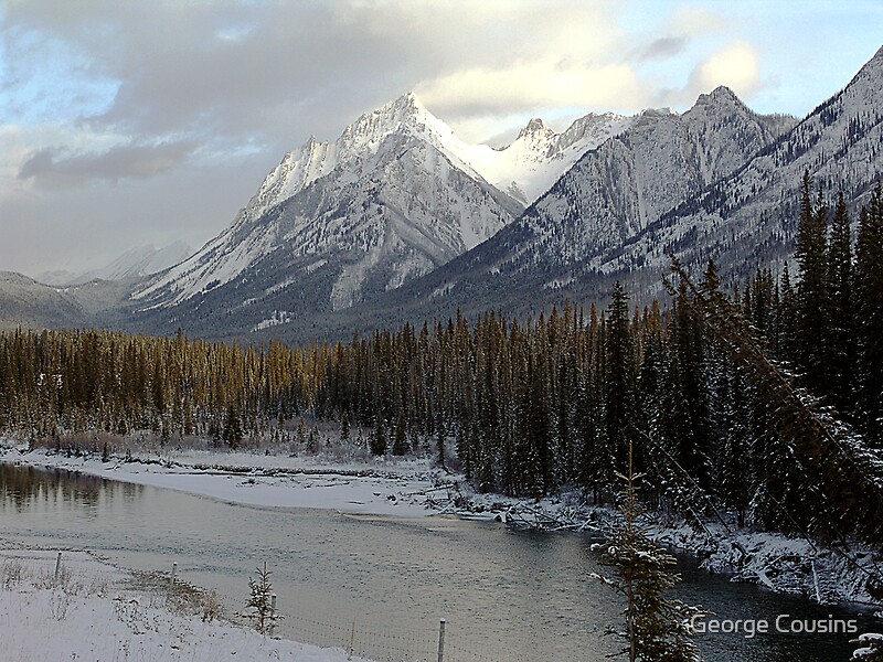 "Early winter snowfall, Banff National Park" by George Cousins | Redbubble