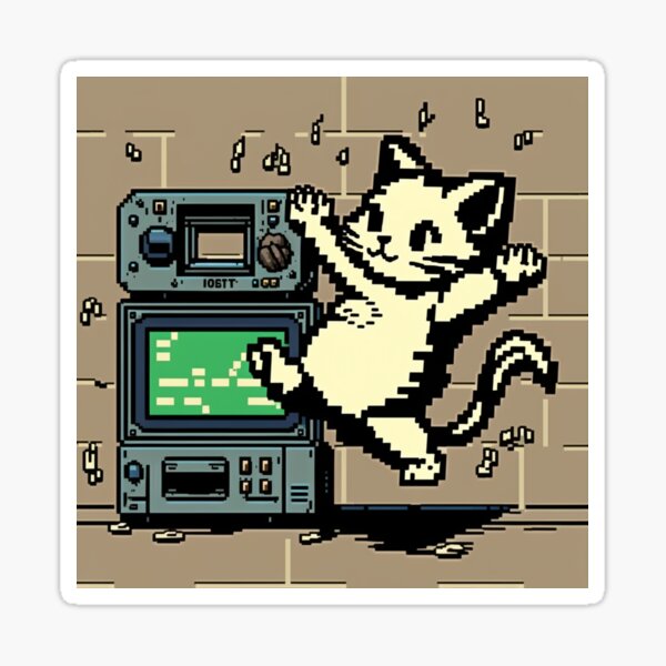"8-bit cat dance" Sticker for Sale by VadersArt | Redbubble