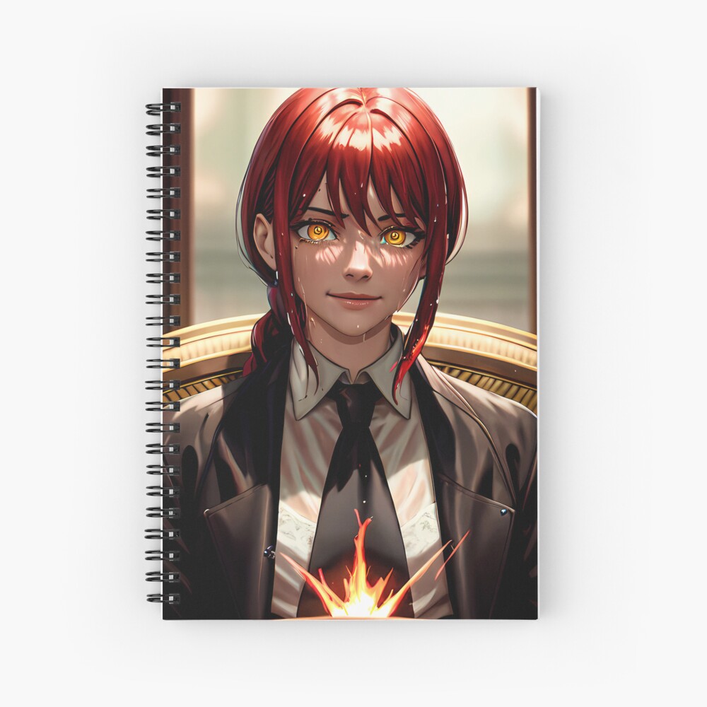 "Makima Chainsaw Man Realistic Portrait " Spiral Notebook for Sale by ...