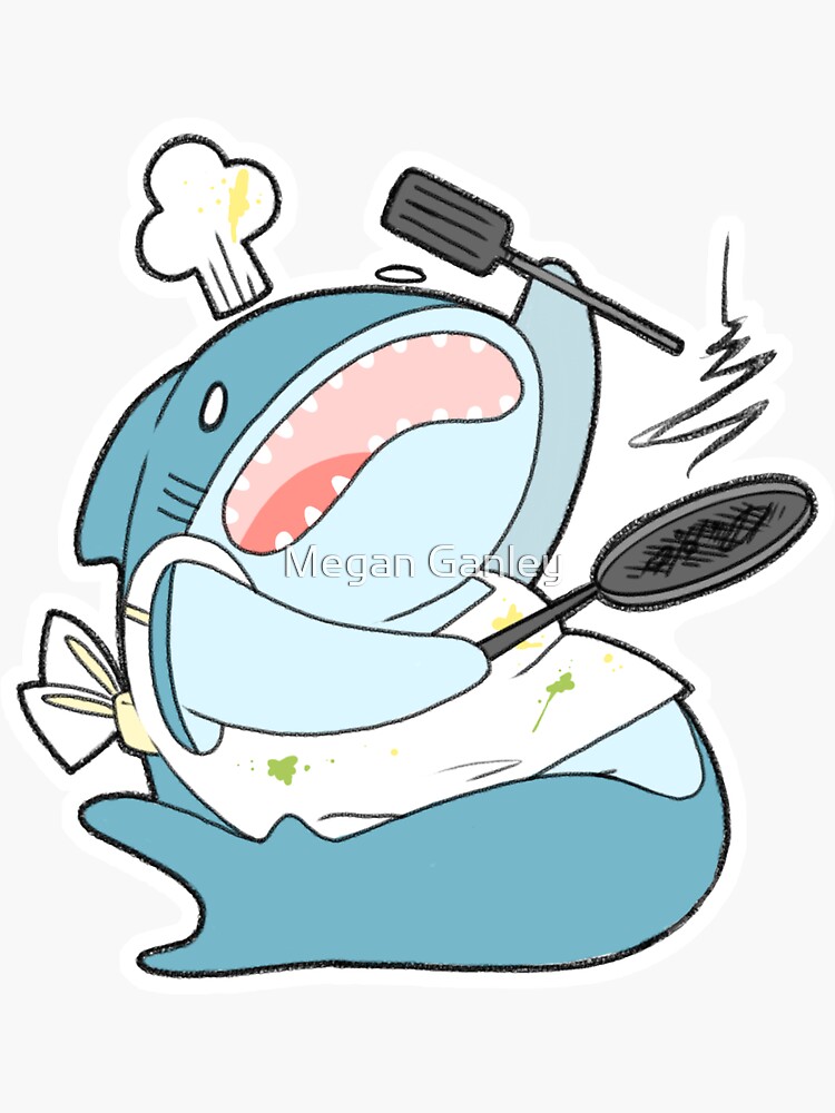 "Kitchen Disaster Frompy Shark" Sticker for Sale by Megan Ganley ...