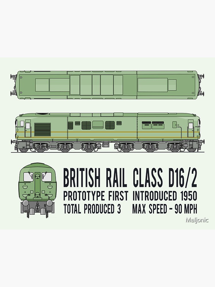 "British Rail Class D16/2 Prototype Diesel Locomotive Train Diagram ...