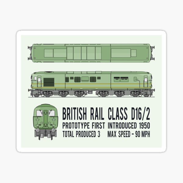 "British Rail Class D16/2 Prototype Diesel Locomotive Train Diagram ...