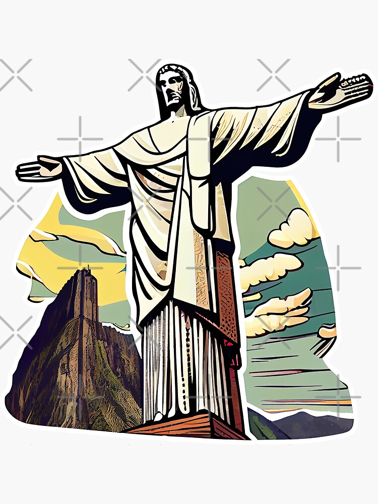 "The Christ the Redeemer statue" Sticker for Sale by FokasuArt | Redbubble