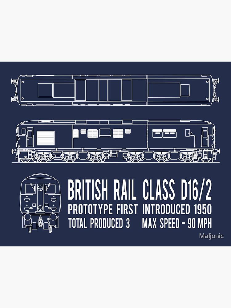 "British Rail Class D16/2 Prototype Diesel Locomotive Train Blueprint ...