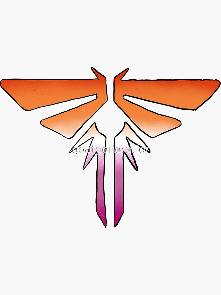 "TLOU The Last Of Us fireflies logo lesbian pride flag colours" Sticker ...
