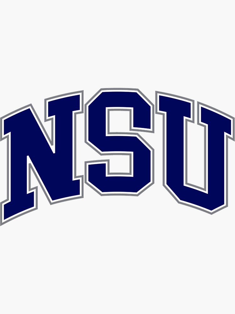 "nsu - college font curved " Sticker for Sale by balthazarjones | Redbubble