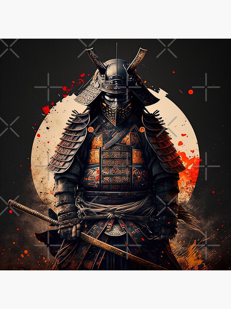"Samurai wearing shogun armour with katanas" Sticker for Sale by ...