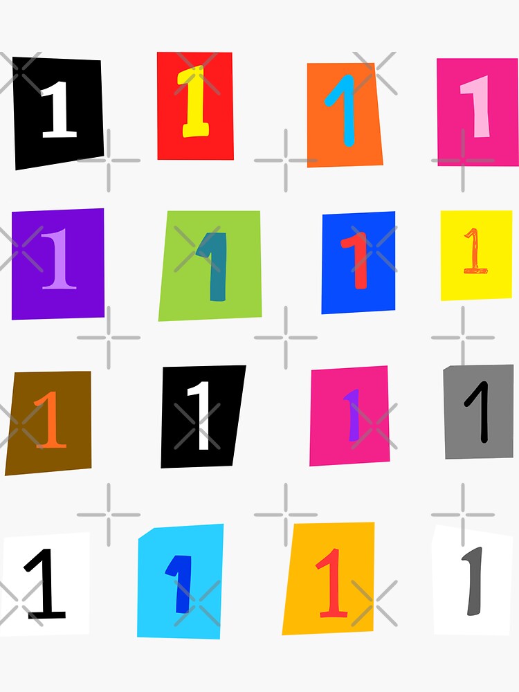 "Magazine cut-out number 1 set" Sticker for Sale by Words-Artist ...