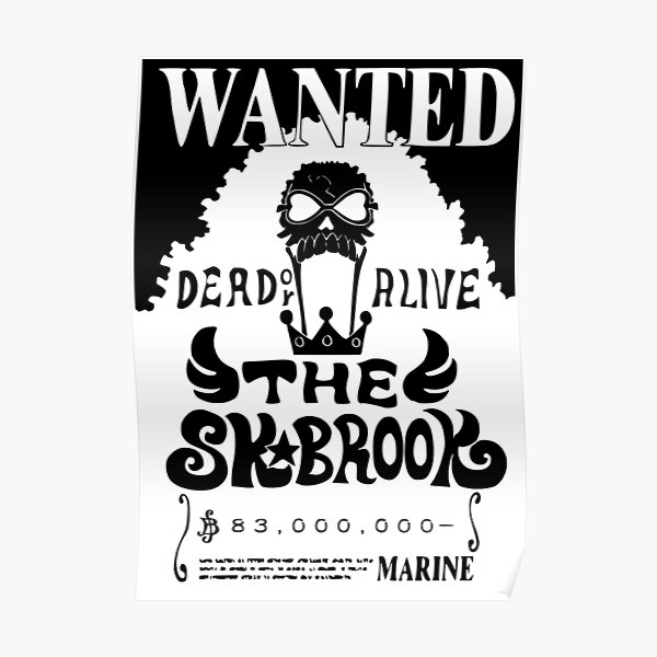 "Brook Wanted Poster - Black Vector - No Background" Poster for Sale by ...