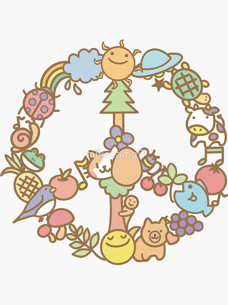 "Peace symbol (pastel color)" Sticker for Sale by miketama9 | Redbubble